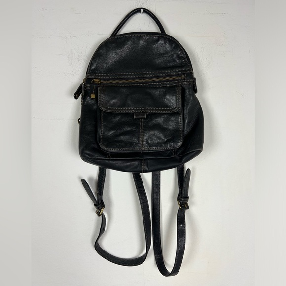 Fossil | Bags | Fossil Black Leather Backpack Purse | Poshmark